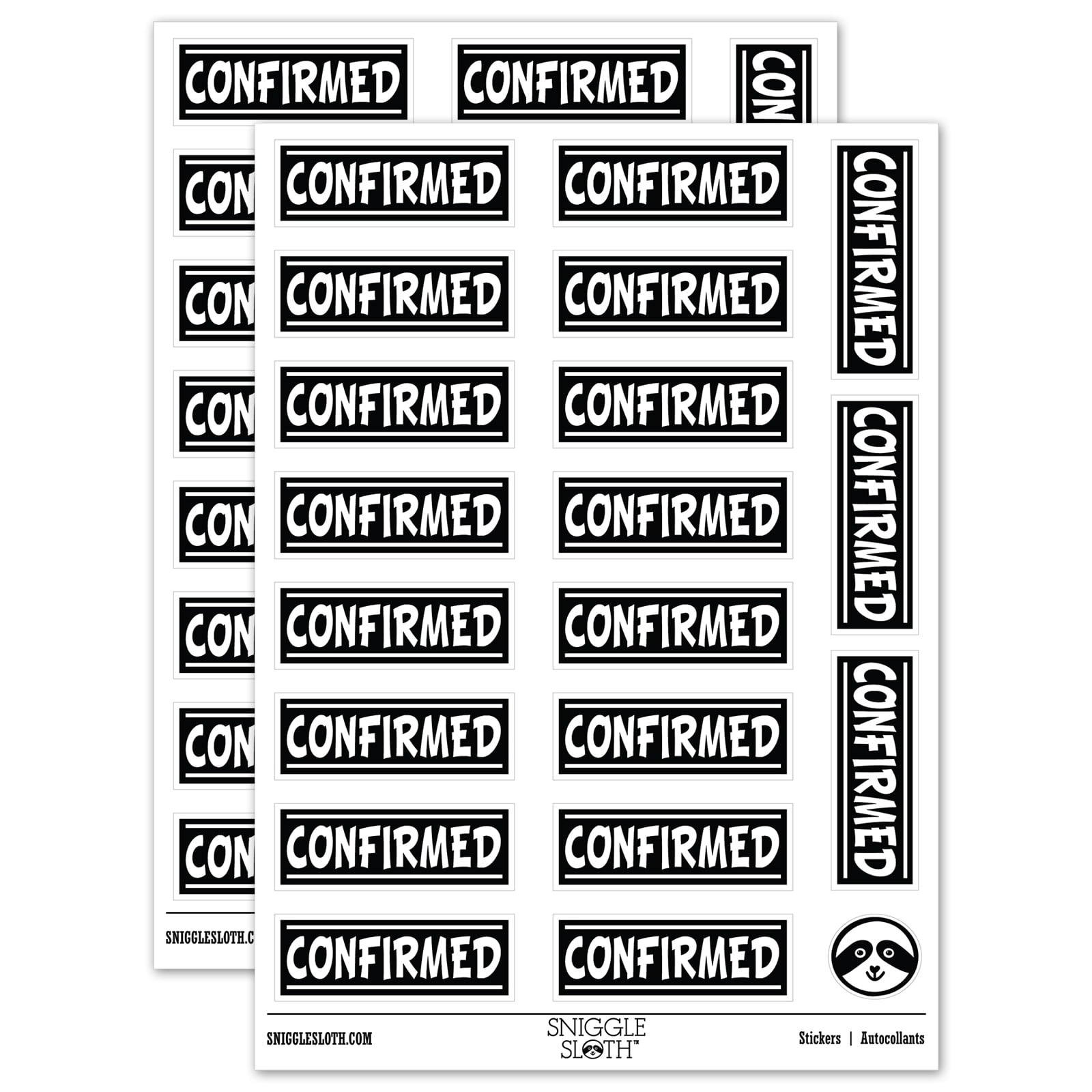 Confirmed Reversed Sticker Set - White - Matte Finish - 2.00" Large ...