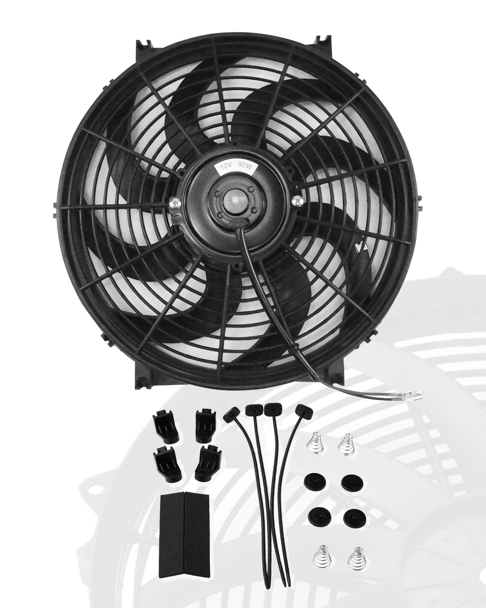 Confote 12" inch Universal Slim Fan Push Pull Electric Radiator 12V ...