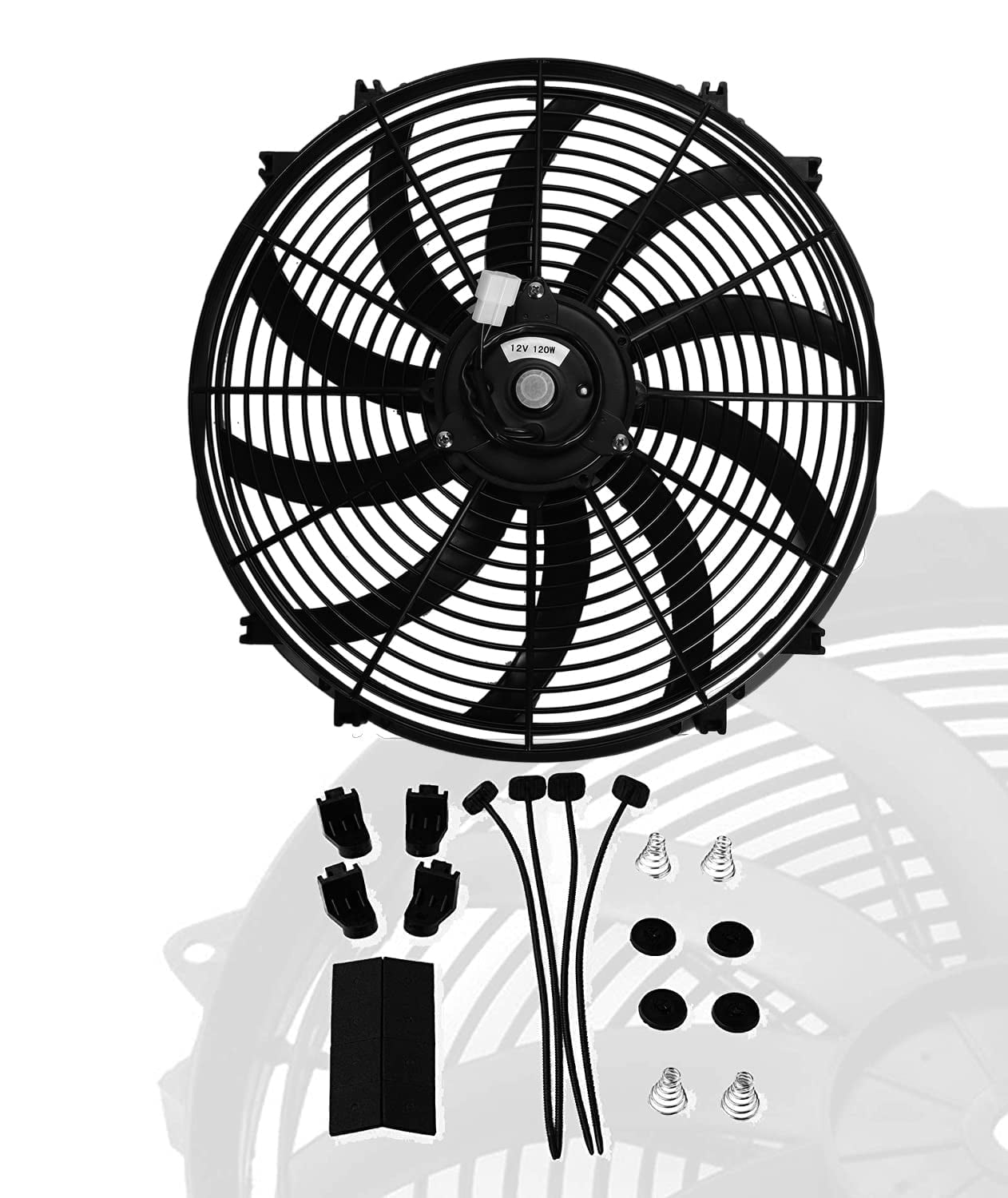 Confote 16" inch Universal Slim Fan Push Pull Electric Radiator 12V High Performance Cooling Fan ...