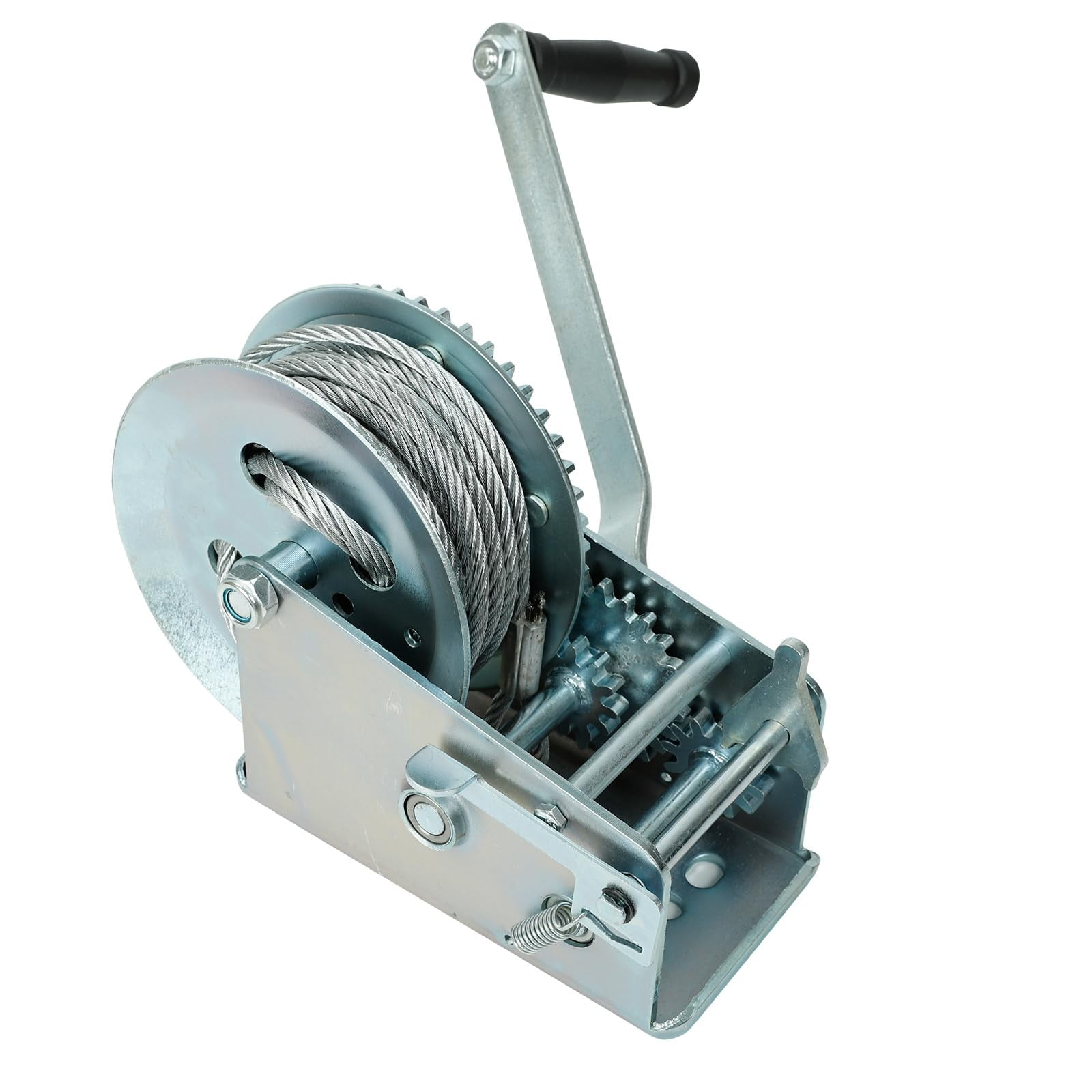 Confote 3500LBS Dual Gear Steel Hand Winch Hand Crank Manual Trailer ...