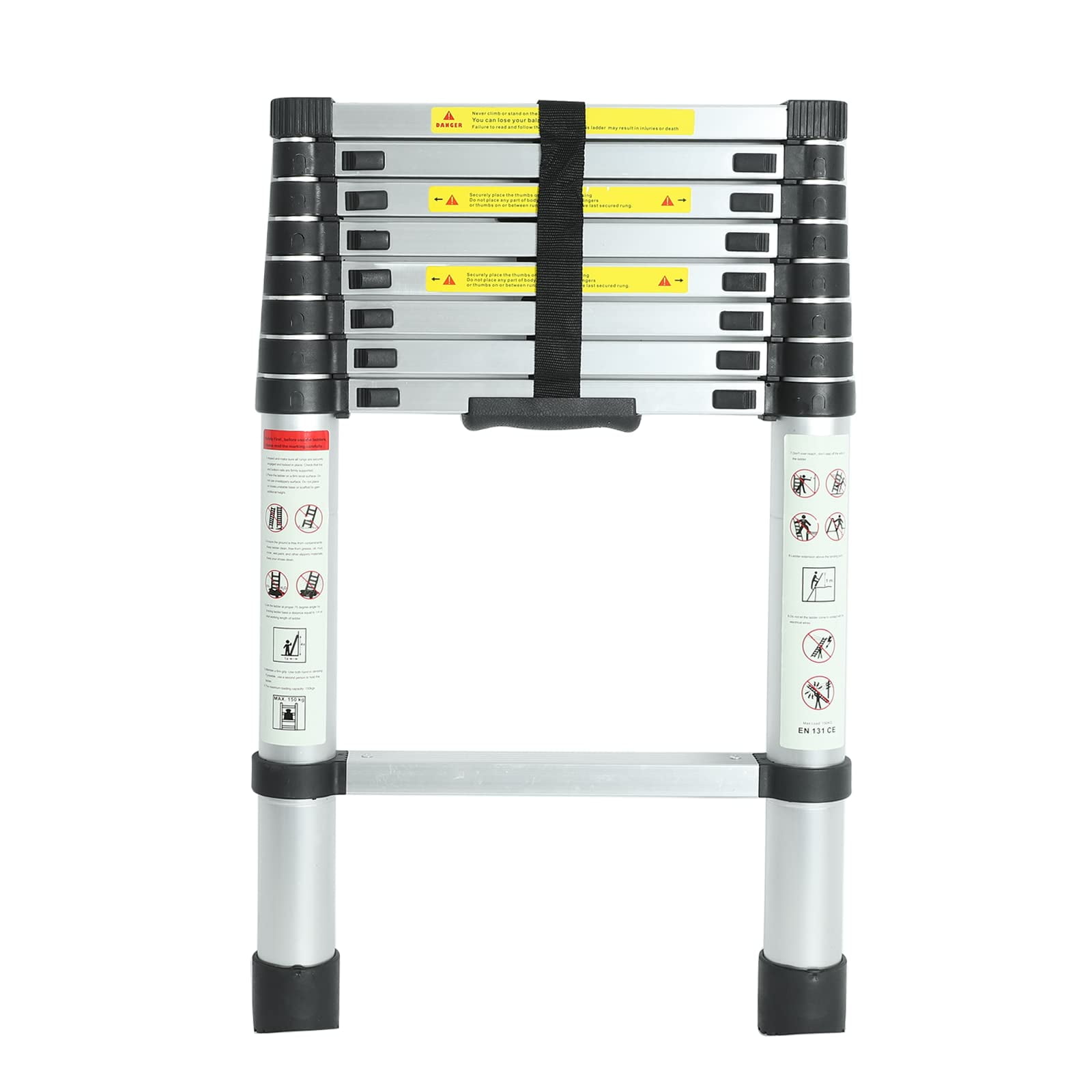 Confote 8.5FT Aluminum Telescoping Folding Ladder for Outdoor and ...