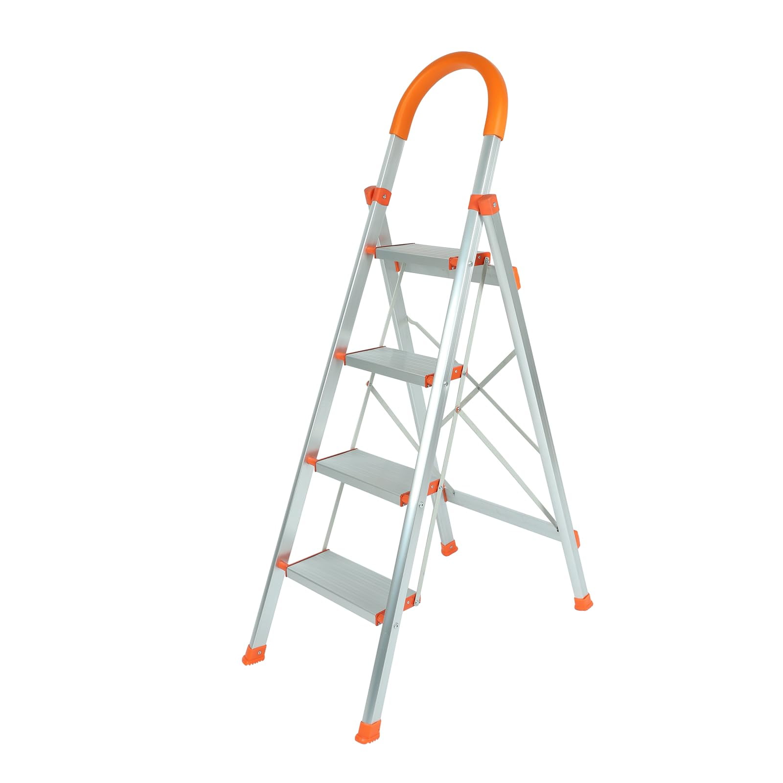 Confote Folding Multi-Purpose Aluminum 4-Step Stool, Non Slip Rubber ...