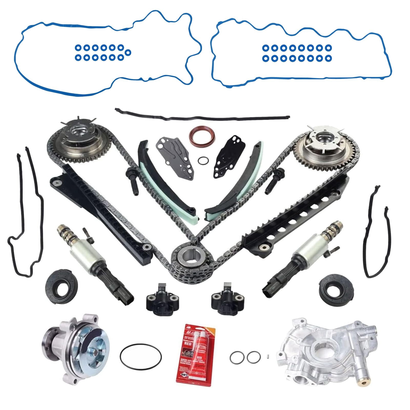 Confote VVT Timing Chain Kit W/Camshaft Phasers (LH & RH),Water Pump ...