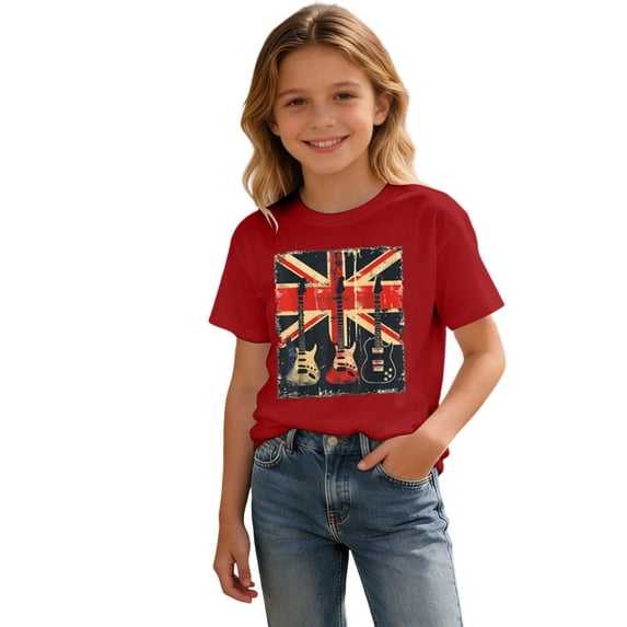 Confree Child Girls Tshirts Graphic Printing Short Sleeved Round Neck ...