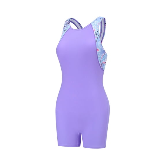 Confree For Girls Summer One-Piece Swimsuit Color Block Bathing Suits ...
