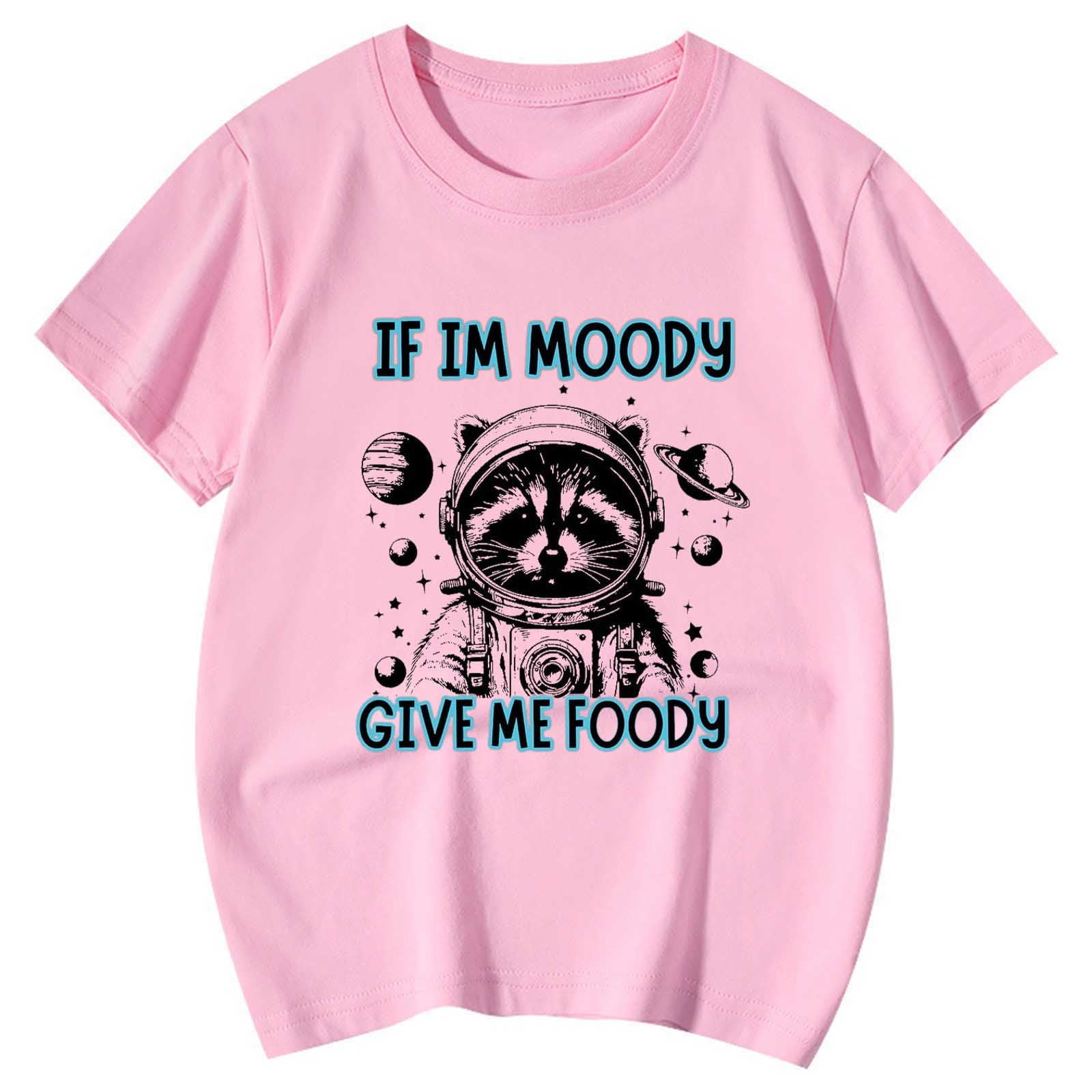 Confree Kids Girls Tees Cartoon Graphic Print Short Sleeved Round Neck ...