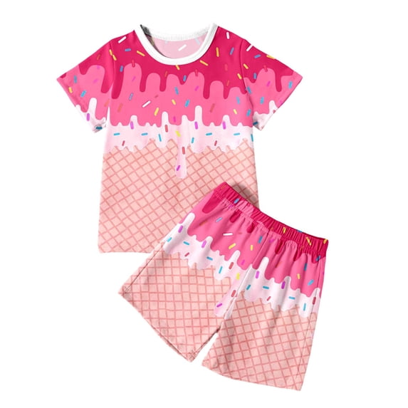 Confree Little Boys Outfit Graphic Print Short Sleeved Round Neck Tops ...