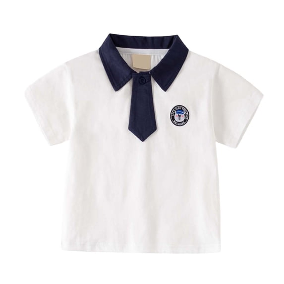 Confree Little Boys Tees Graphic Print Short Sleeved Lapel Neck Summer ...