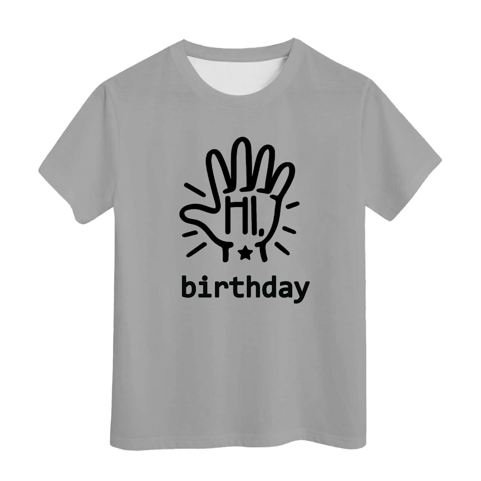 Confree Little Girls Shirts Cartoon Graphic Print Short Sleeved Round ...