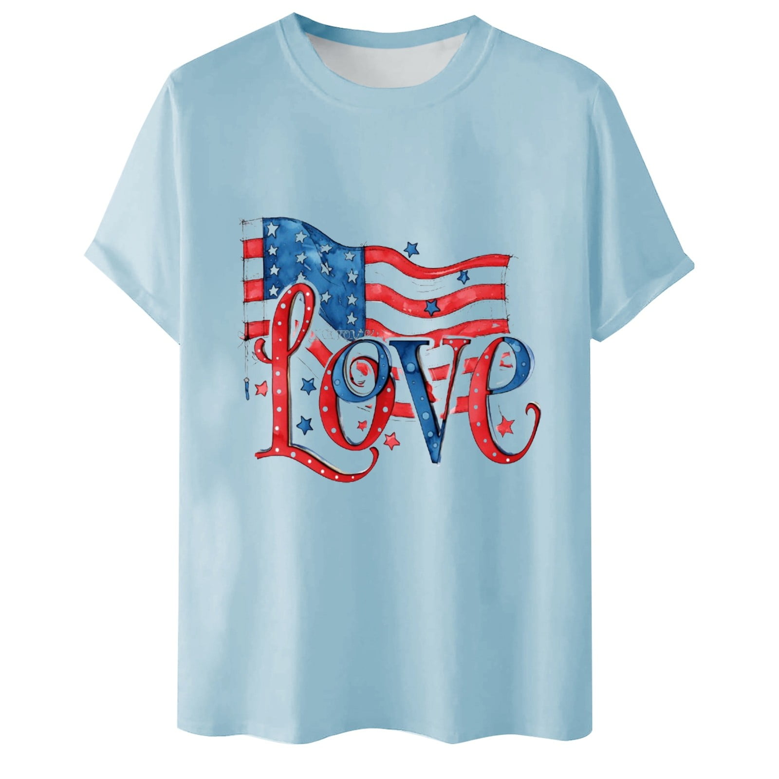 Confree Men T-Shirts America Flag Print Independence Day Short Sleeve ...
