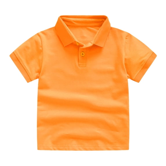 Confree Toddler Boys Shirts Solid Color Short Sleeved Lapel Neck Summer ...