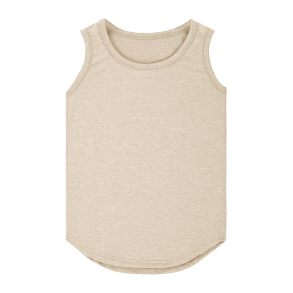 Confree Toddler Girls Shirts Solid Color Sleeveless Crew Neck Summer ...