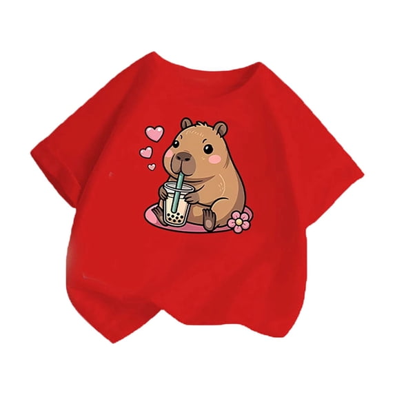 Confree Toddler Girls T-Shirt Cartoon Graphic Print Short Sleeved Round ...