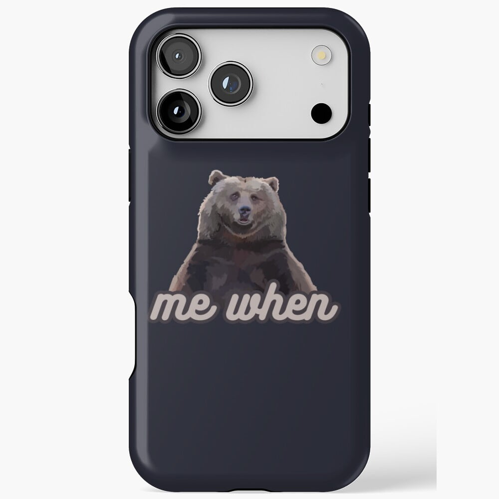 Confused Bear Funny Cartoon Meme Artwork Phone Case Compatible across ...