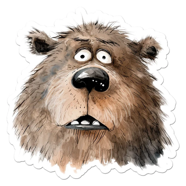 Confused Bear Sticker Phone Decal Water Bottle Stickers Car Decals ...