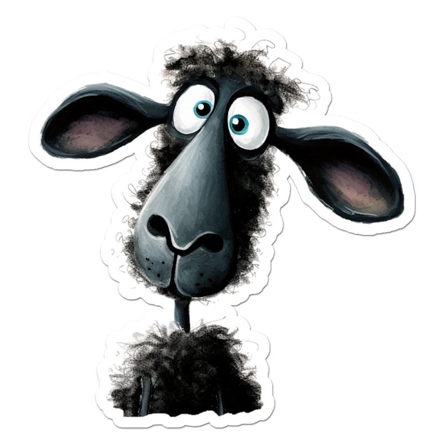 Confused Black Sheep Sticker Phone Decal Water Bottle Stickers Car ...