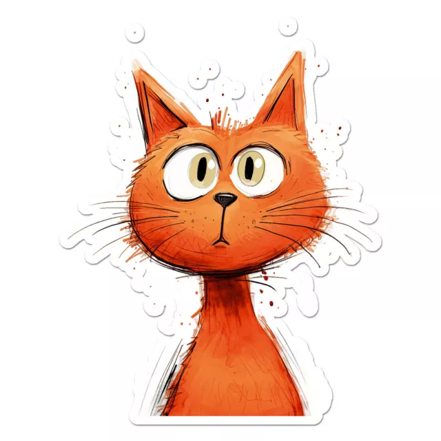Confused Cat Sticker Phone Decal Water Bottle Stickers Car Decals ...