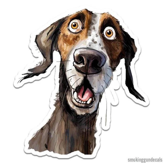 Confused Dog Mutt Sticker Indoor Outdoor Phone Decal Water Bottle ...