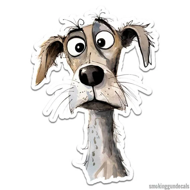 Confused Dog Puppy Sticker Indoor Outdoor Phone Decal Water Bottle ...