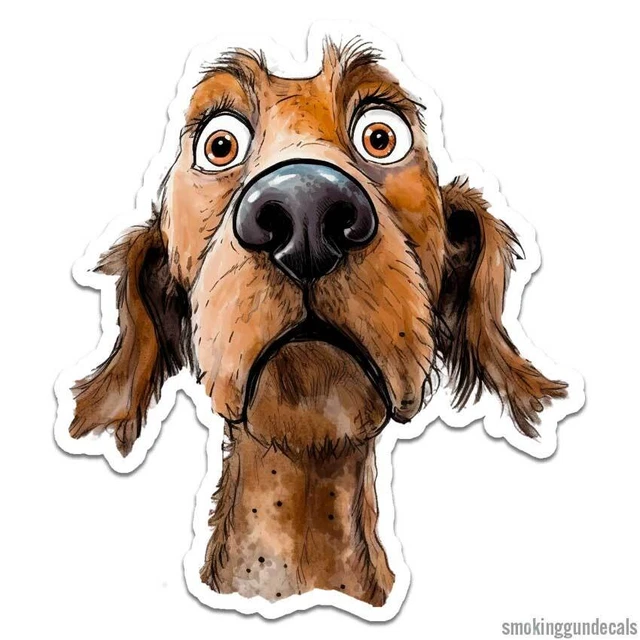 Confused Dog Sticker Indoor Outdoor Phone Decal Water Bottle Stickers ...