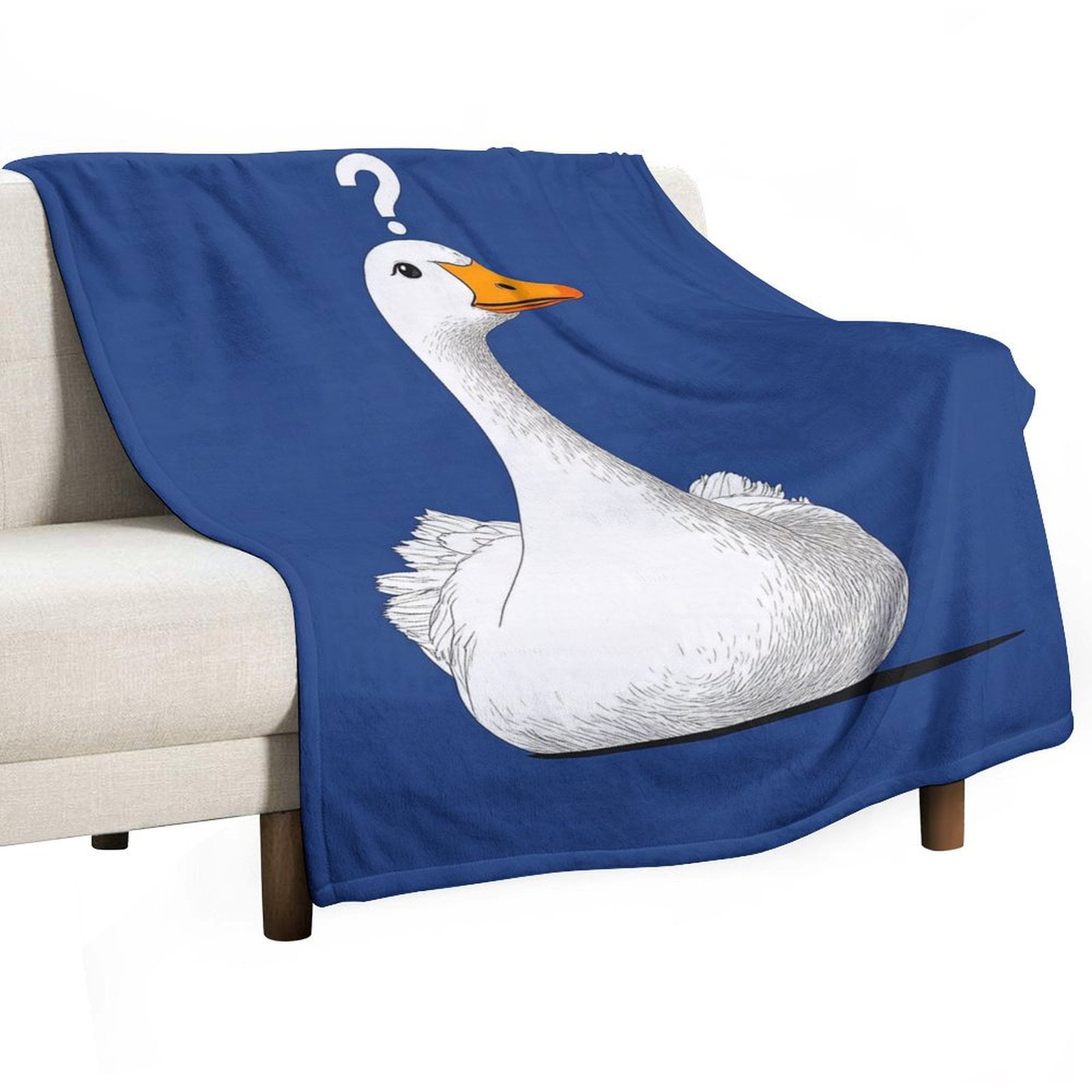 Confused Goose Print Soft Print Blanket Throw Blankets Warm Cozy ...