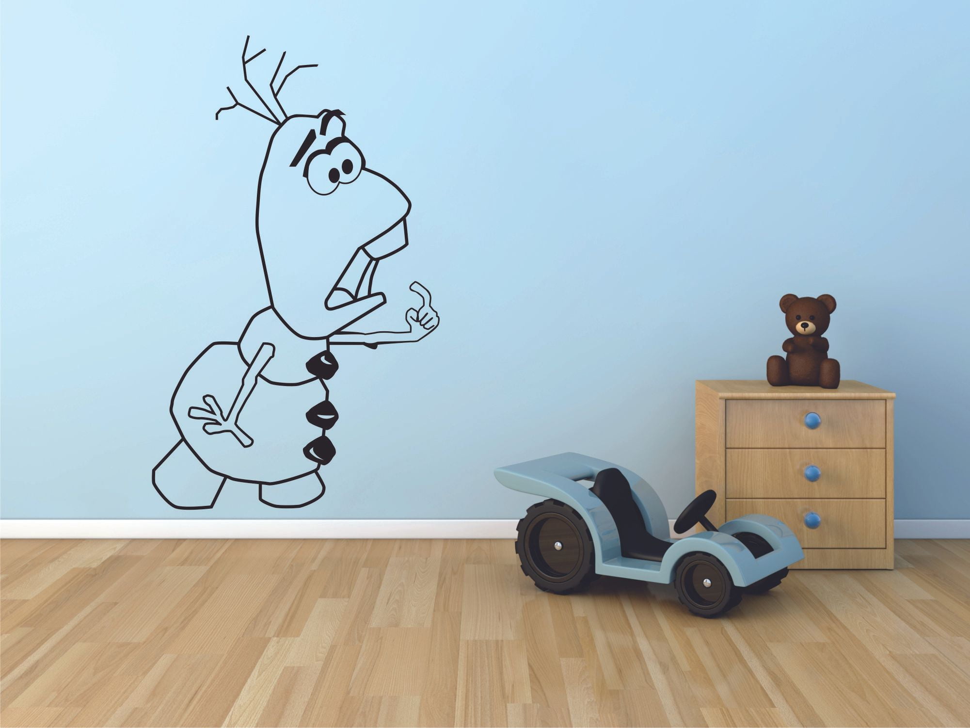 Confused Olaf Frozen Snow Snowman Disney Cartoon Wall Sticker Art Decal ...