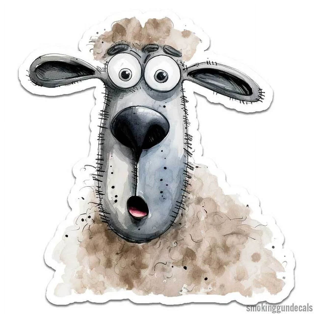 Confused Sheep Sticker Indoor Outdoor Phone Decal Water Bottle Stickers ...