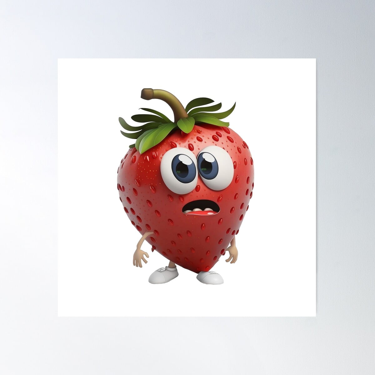 Confused Strawberry Poster Wall Art, Modern Wall Decor For Living Room Bedroom, 24x24 UNFRAMED ...
