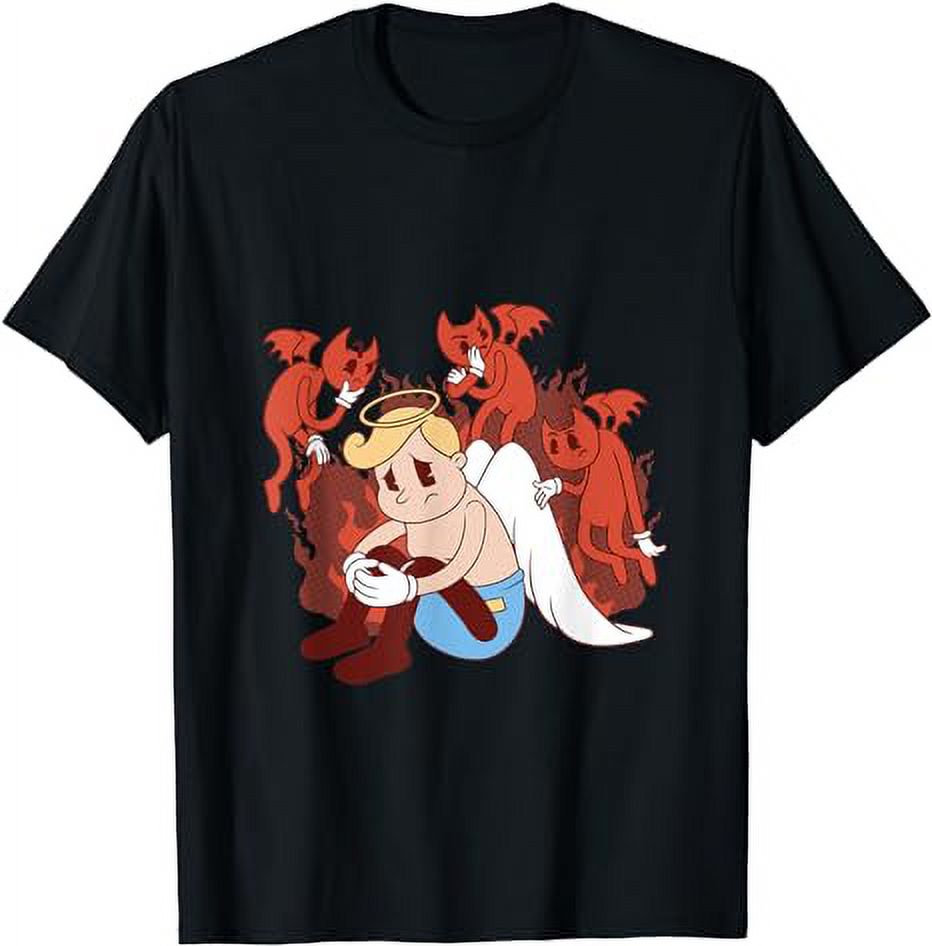 Confused demons Sad Angel T-Shirt - Walmart.com