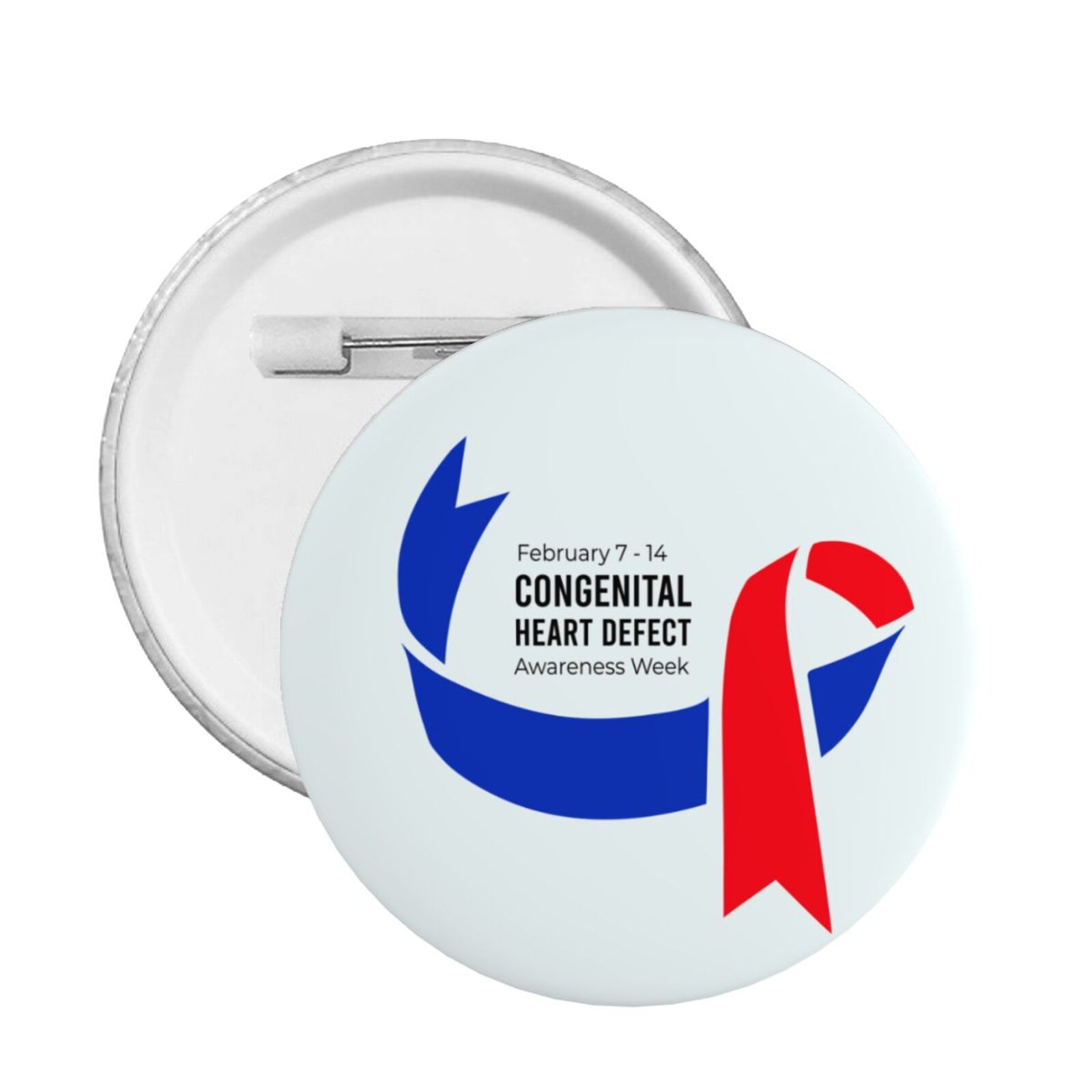 Congenital Heart Defect Awareness Week Circular Button Fashion Badge ...