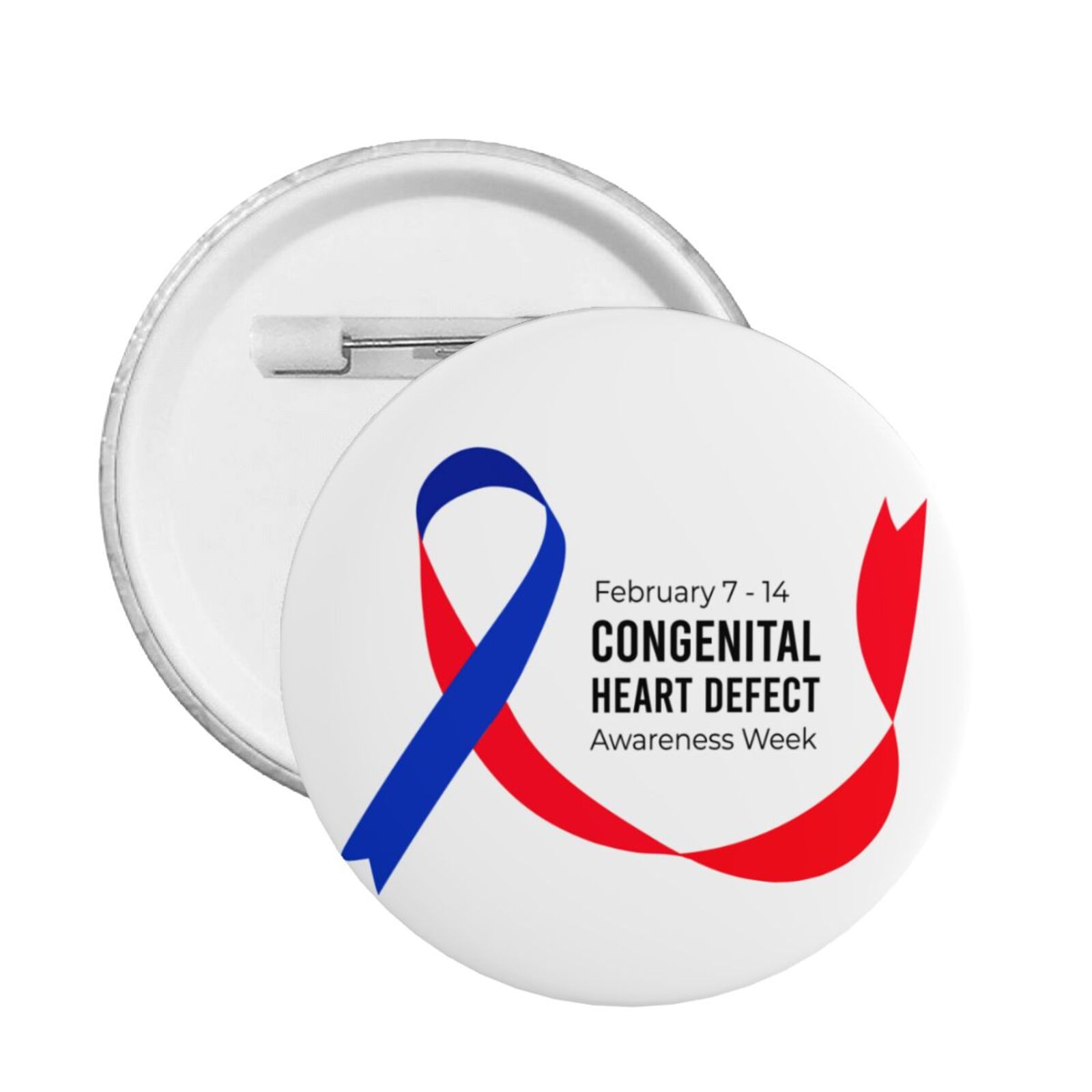 Congenital Heart Defect Awareness Week Circular Button Fashion Badge ...