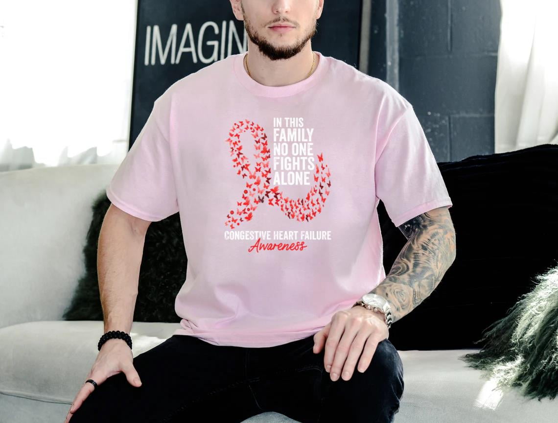 Congestive Heart Failure Awareness Month Red Ribbon Shirt, for men ...