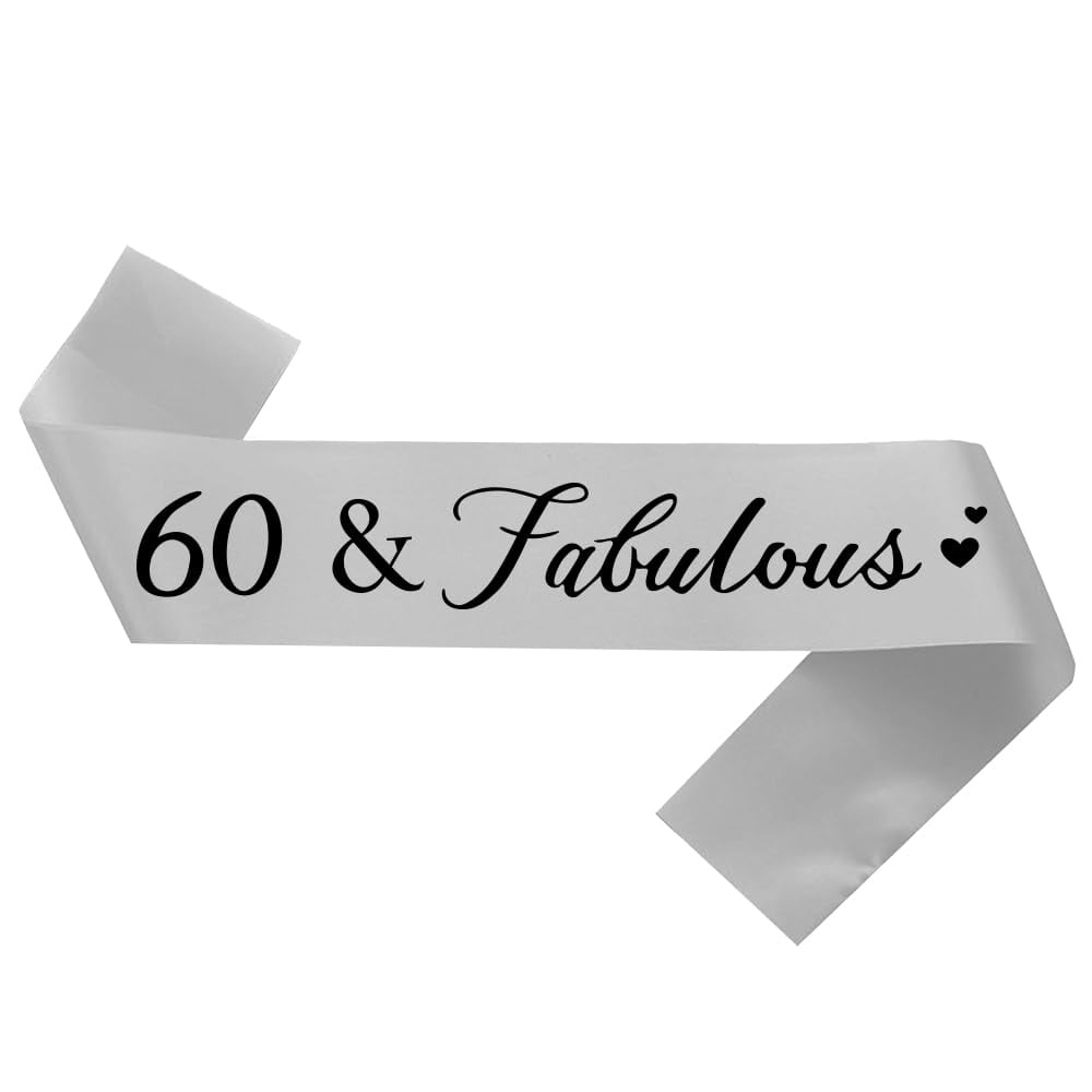 Conggluuo 60th Birthday Sash,'60 Fabulous' Birthday AD01 Sash for Women ...