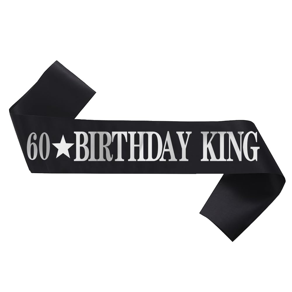 Conggluuo 60th Birthday Sash, MMF7 60 BIRTHDAY KING' Birthday Sash for ...