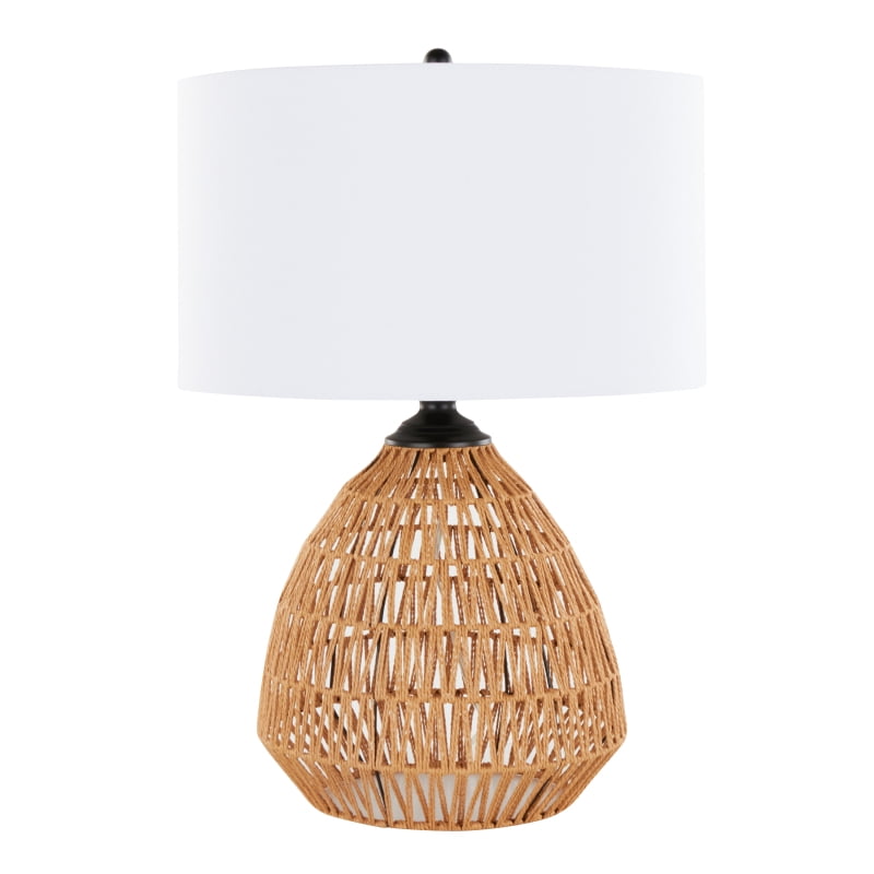 Congo 29" Contemporary Rattan Table Lamp in Natural Rope Rattan, Matte ...