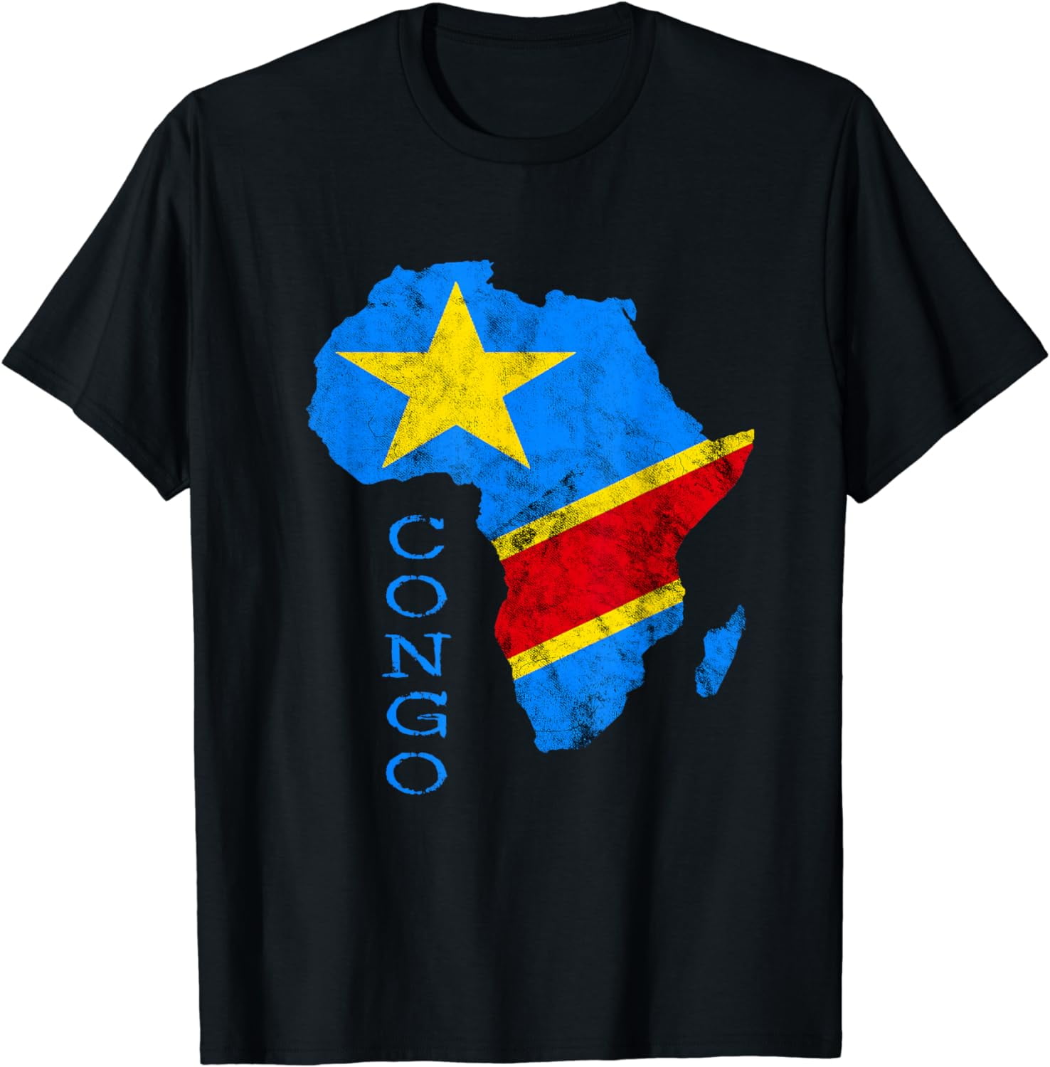 Congo Africa Map Congolese Flag African Roots DRC Pride T-Shirt ...