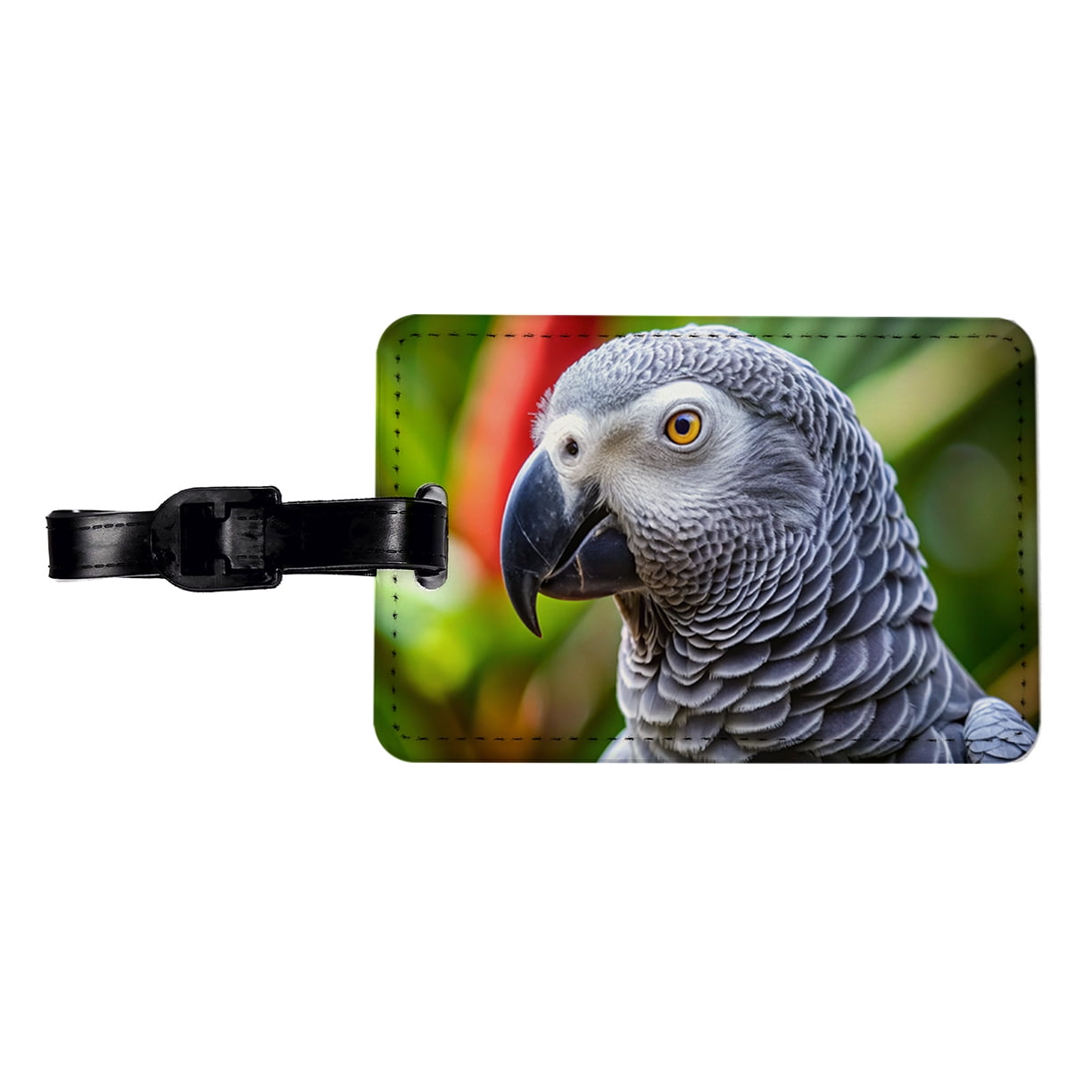 Congo African Grey Parrot Bird Faux Leather Travel Luggage Tag ...