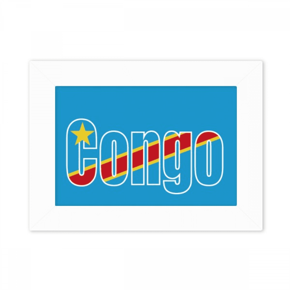 Congo Country Flag Name Photo Mount Frame Picture Art Painting Desktop ...