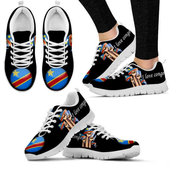 Congo Flag Print Spring Summer Comfort Flats Shoes Women Sneakers Blue ...