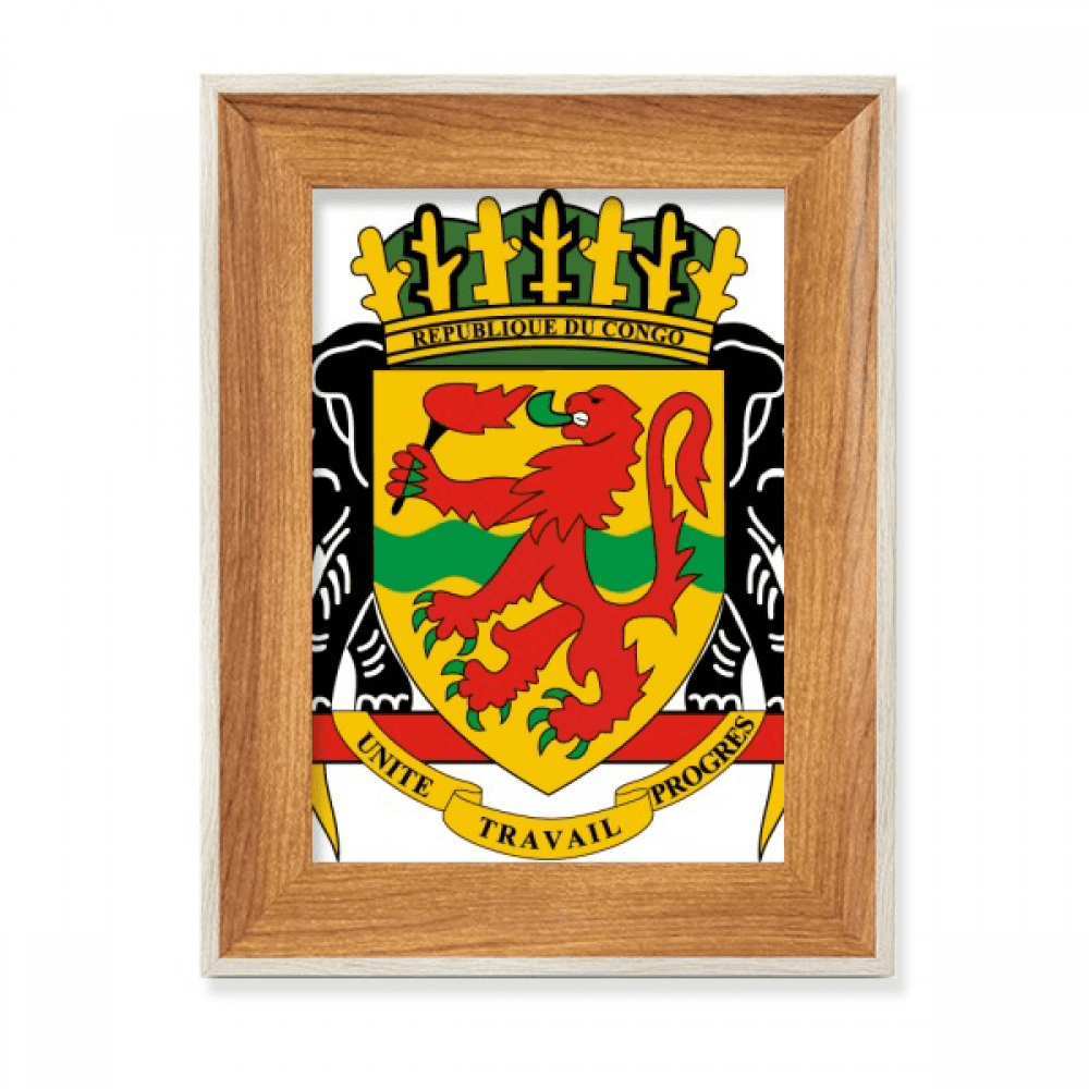 Congo National Emblem Country Desktop Wooden Photo Frame Display Picture Art Painting Multiple ...