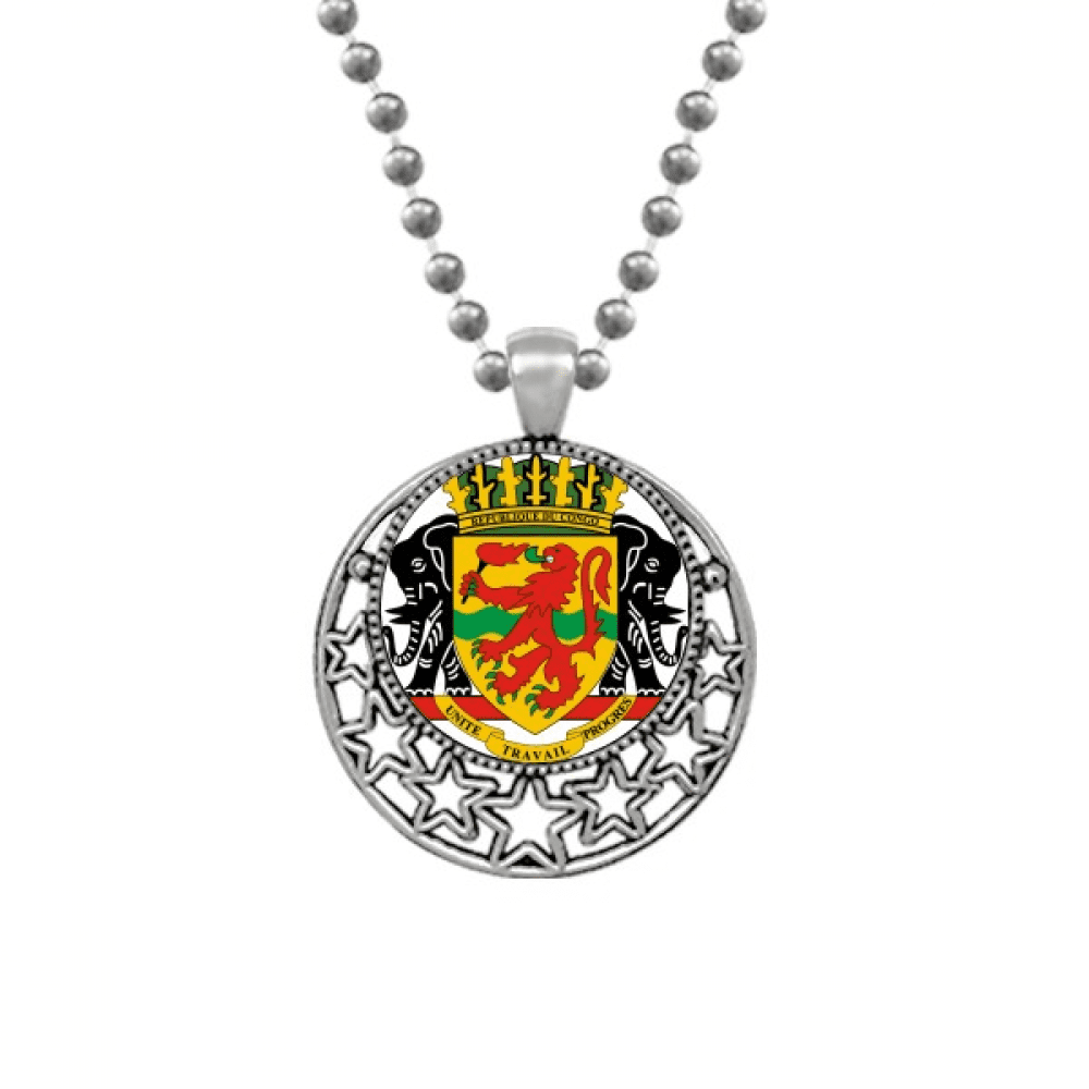 Congo National Emblem Country Necklaces Pendant Retro Moon Stars ...