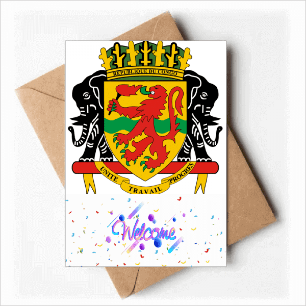 Congo National Emblem Country Welcome Back Greeting Cards Envelopes ...