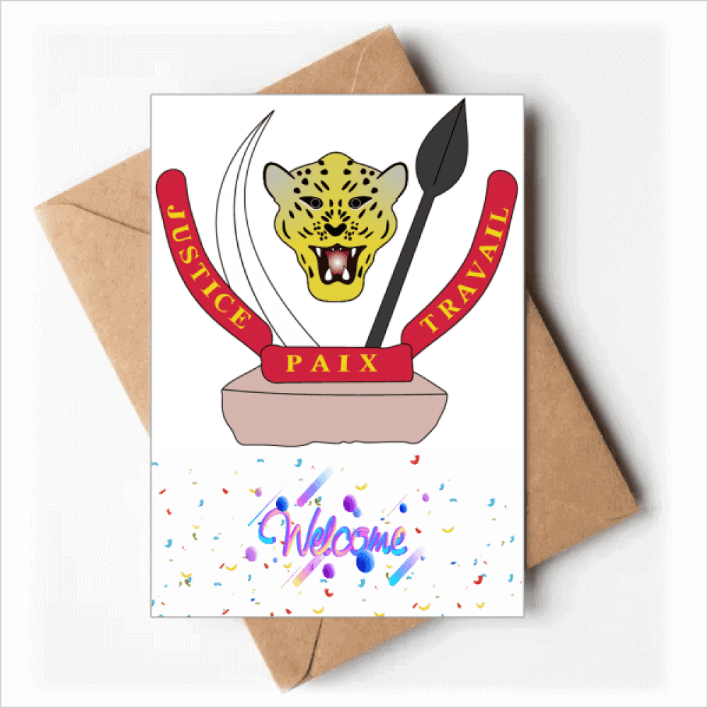 Congo National Emblem Country Welcome Back Greeting Cards Envelopes ...