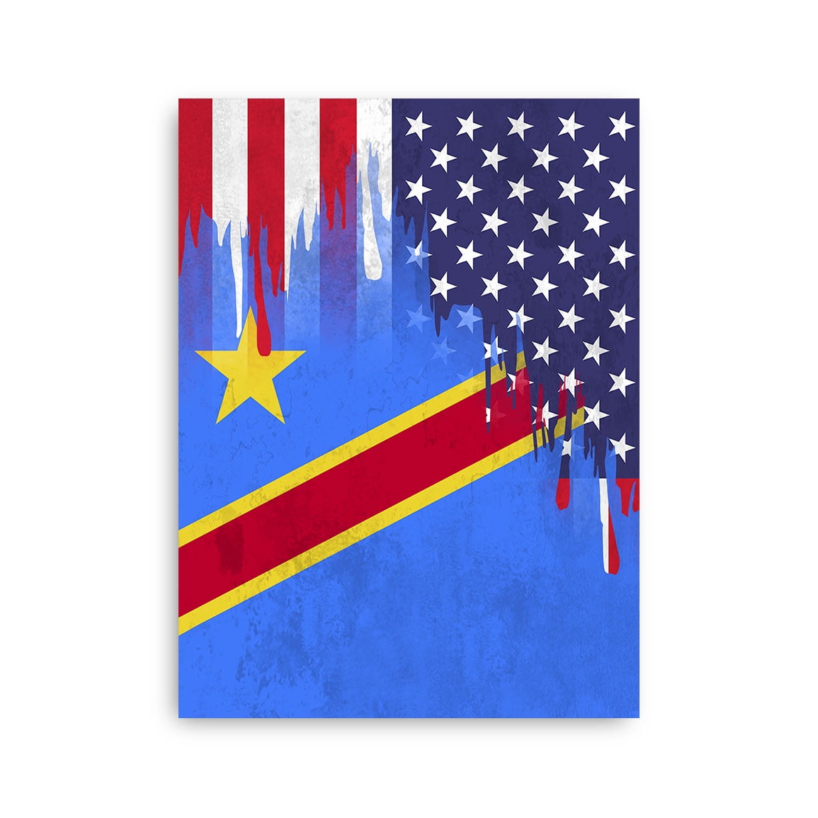 Congolese American Flag Wall Art Friendship USA Democratic Republic Of ...