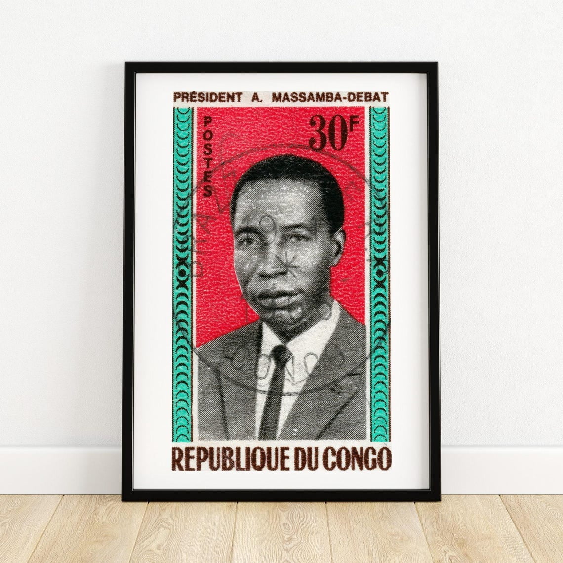 Congolese President - Vintage Congo Art - Postage Stamp Print ...