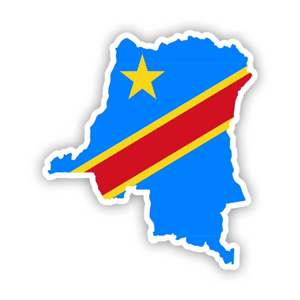 Congolese Shaped Congo Flag Sticker Decal - Self Adhesive Vinyl ...