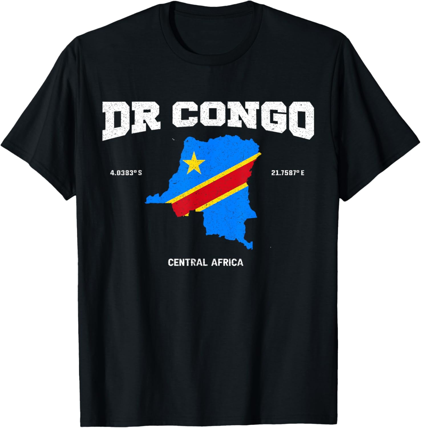Congolese flag and map, Dr. Congo coordinates Tee T-Shirt - Walmart.com