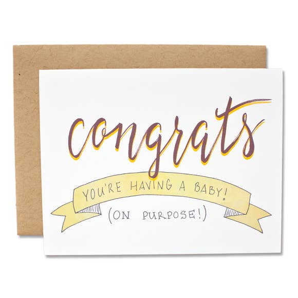 Congrats Baby Announcement Card – You're Having a Baby (On Purpose ...