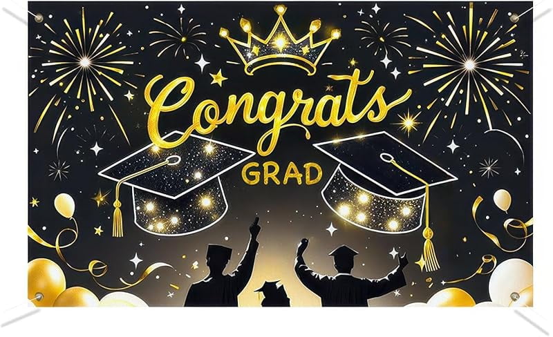 Congrats Class of 2025 Graduation Decorations Backdrop 5.9x3.6Ft ...