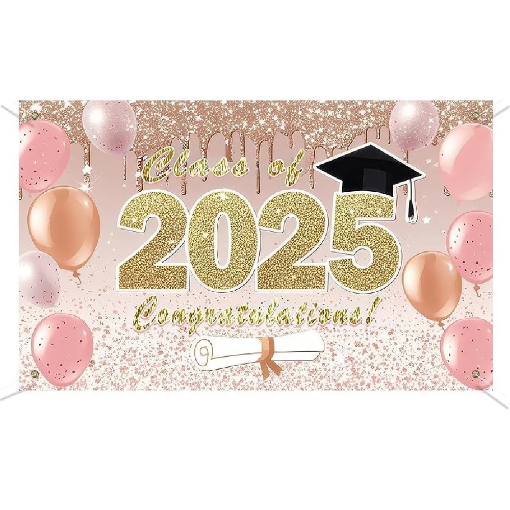 Congrats Class of 2025 Graduation Decorations Backdrop 71x43 Inch ...